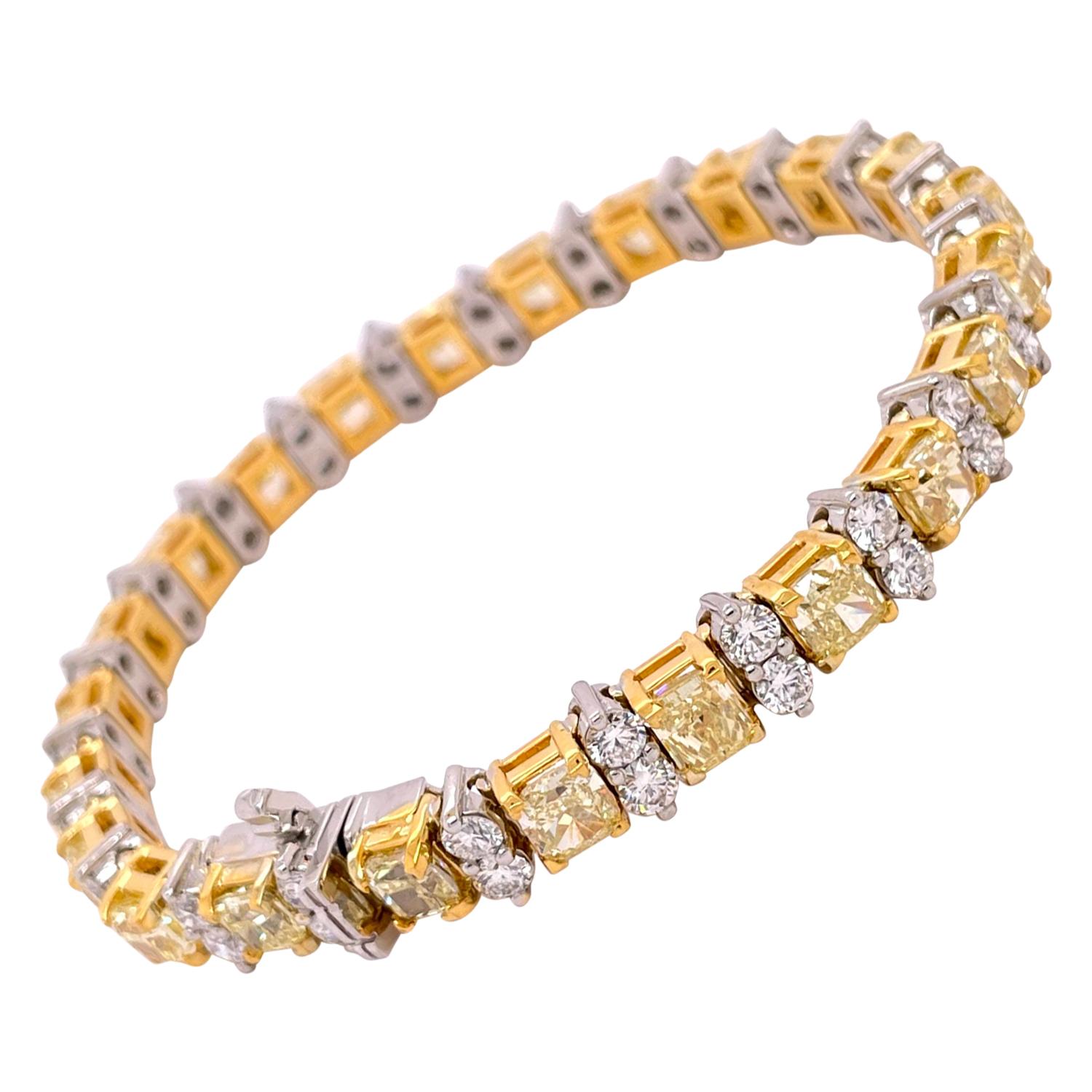 22 Carat Fancy Yellow Diamond Platinum Bracelet at 1stDibs