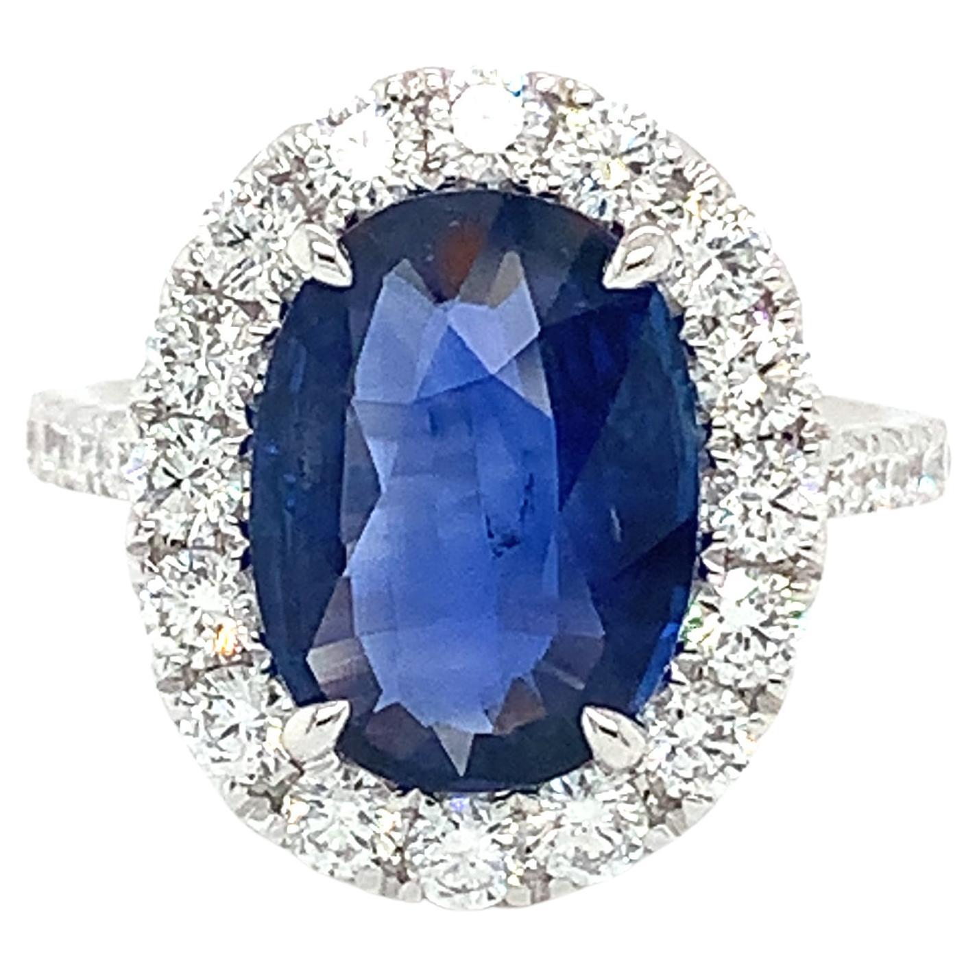 Gia Opal Oval Cabochon And Diamond Halo 18 Karat White Gold Engagement