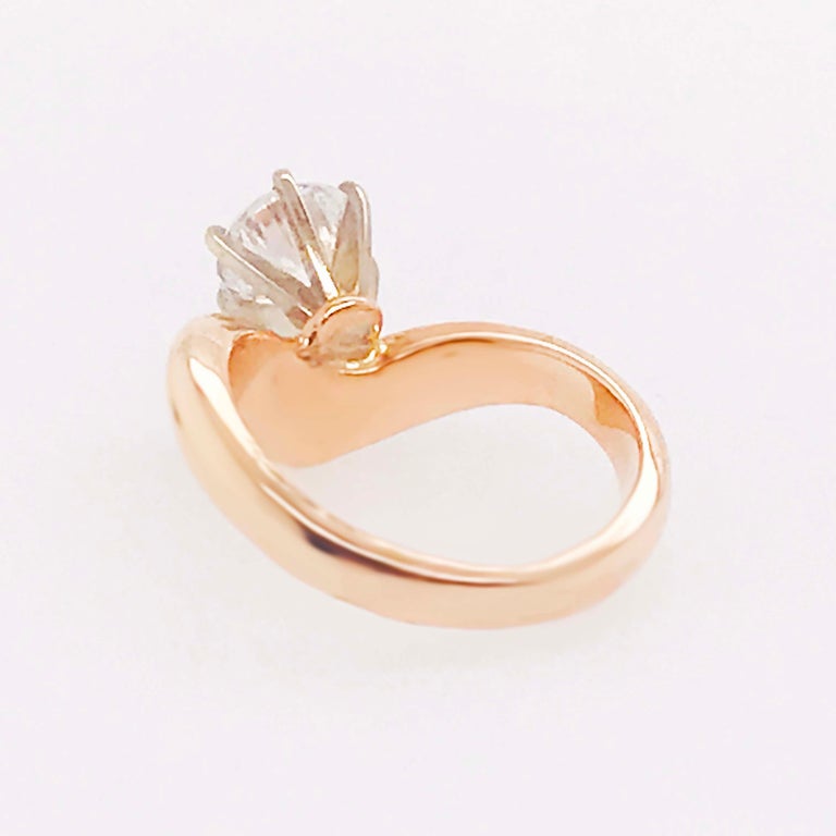 GIA Diamond 2 Carat Solitaire and Diamond Wrap Band Rose and White Gold ...