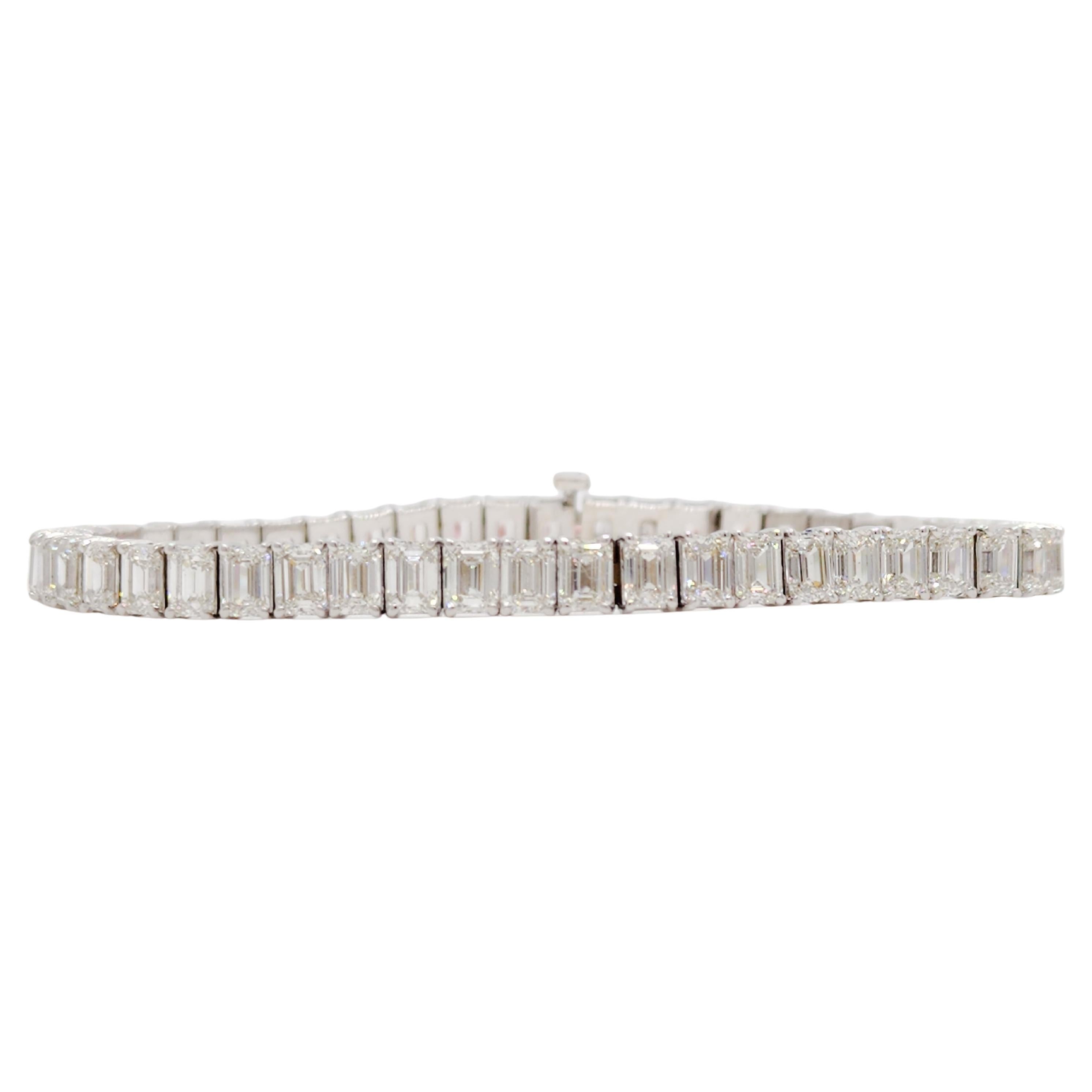 Emerald Cut Diamond Tennis Bracelet With Halo For Sale At 1stdibs