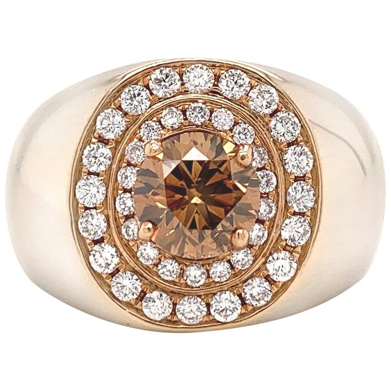 GIA Fancy Deep Yellow-Brown Diamond Ring at 1stDibs