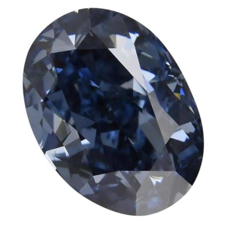 GIA Fancy Vivid Blue Oval Diamond 1.02 Carat For Sale at 1stDibs ...