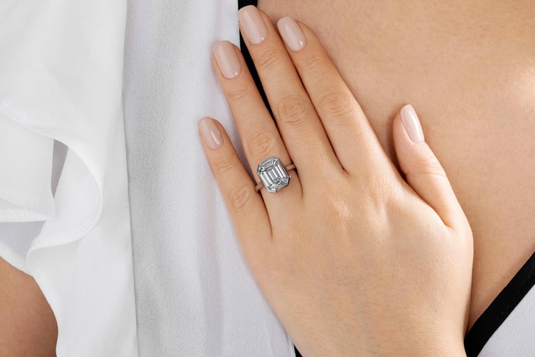 GIA G-SI1 2.25 Carat Emerald Pie-Cut "Illusion" Diamond Wedding Ring ...