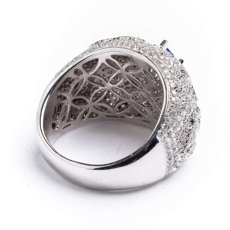 GIA Michael Christoff 18k Gold Diamond Tanzanite Ring For Sale at 1stDibs