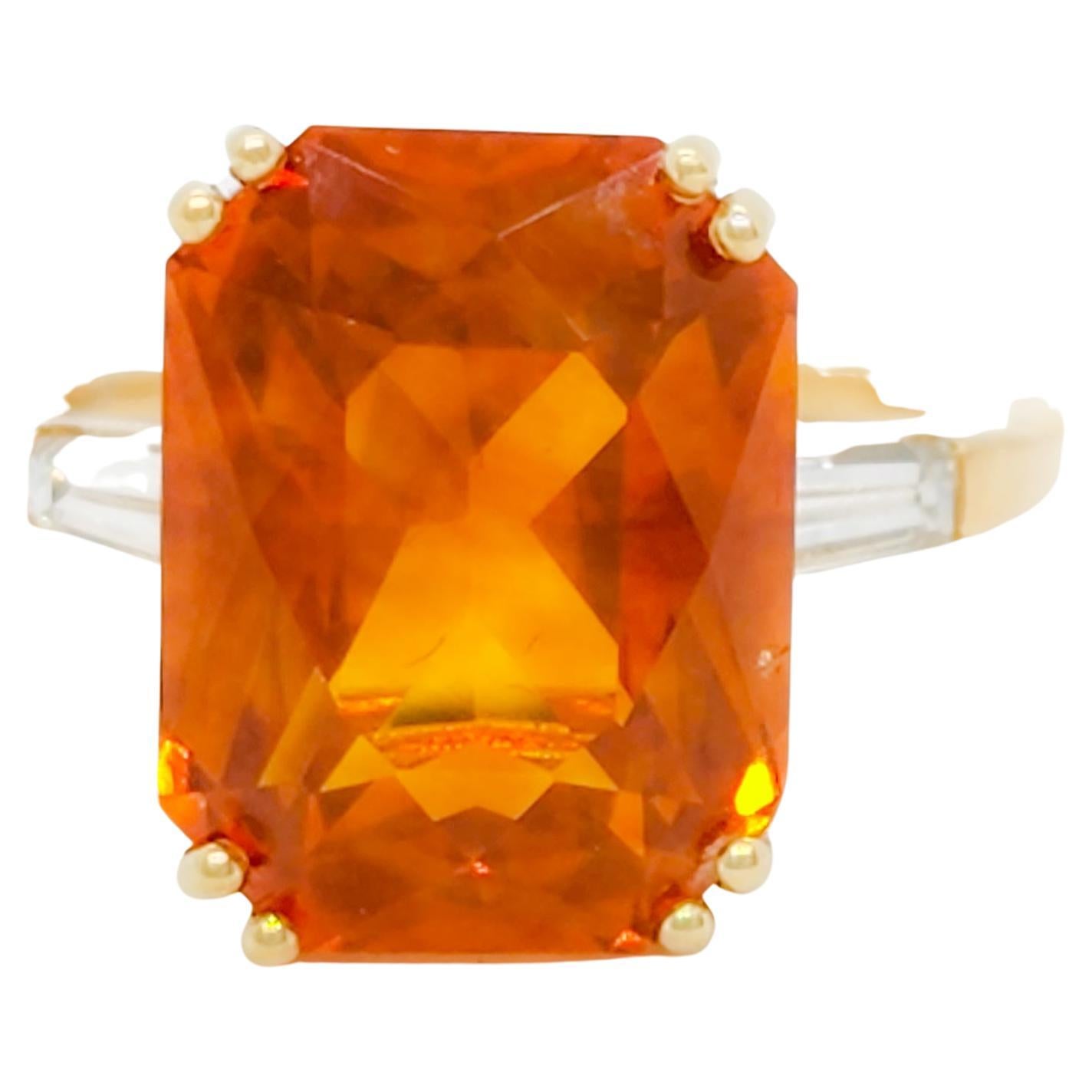 GIA 2.79 Carat Natural Vivid Red Orange Sapphire and Brown Diamond Ring ...