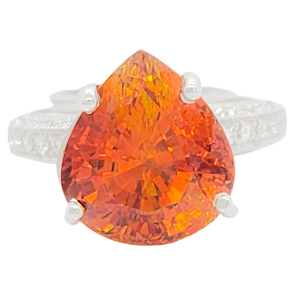 Pear Shape Amethyst and Diamond Cocktail Ring For Sale at 1stDibs