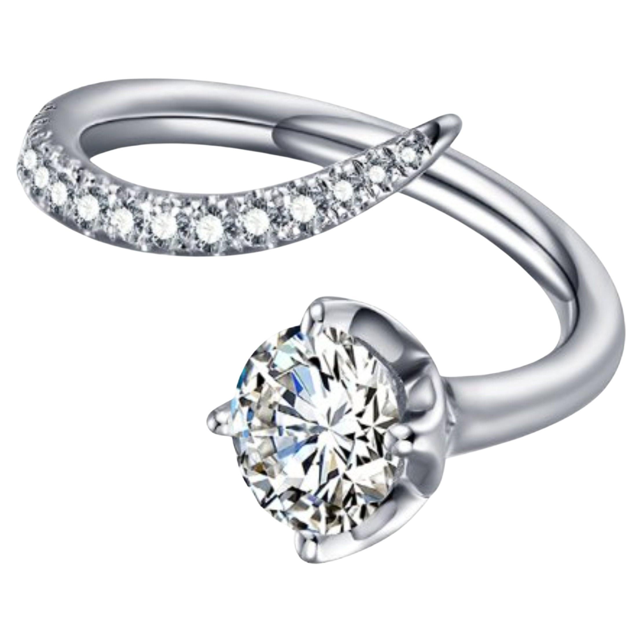 Customizable 1 Carat Diamond Engagement Ring, White Gold, Round ...