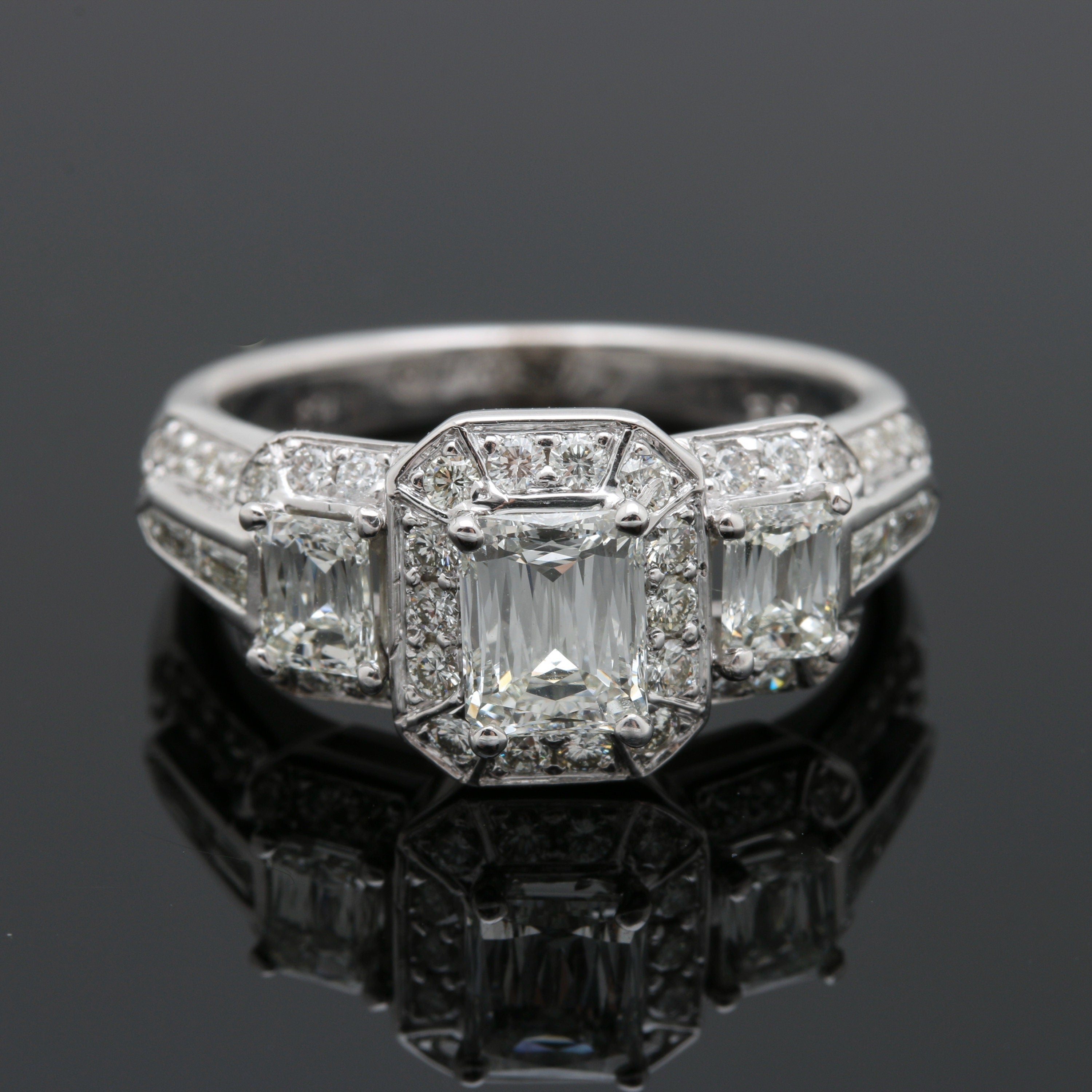 14 Karat White Gold Diamond Engagement Ring Stack Ring Bridal Band For ...