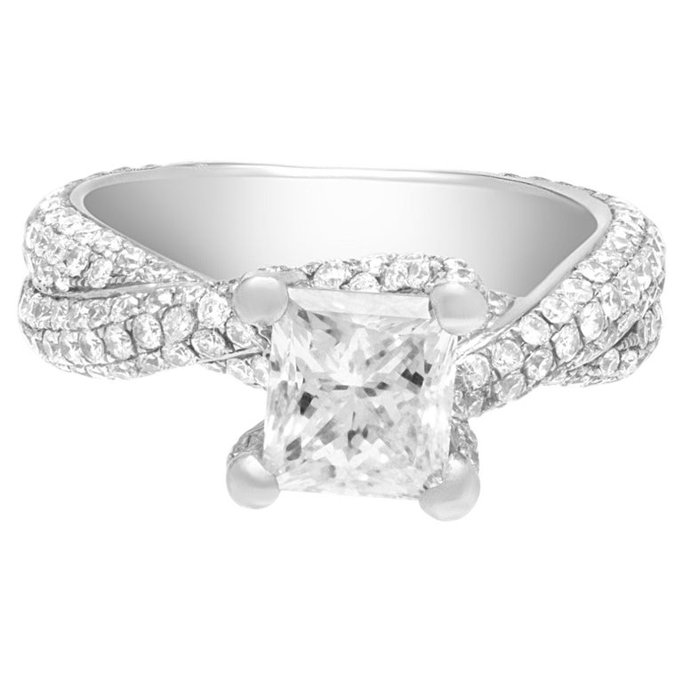GIA Report Certified Rectangular Diamond Ring 1.53 Cts, 'I Color, VS2 ...