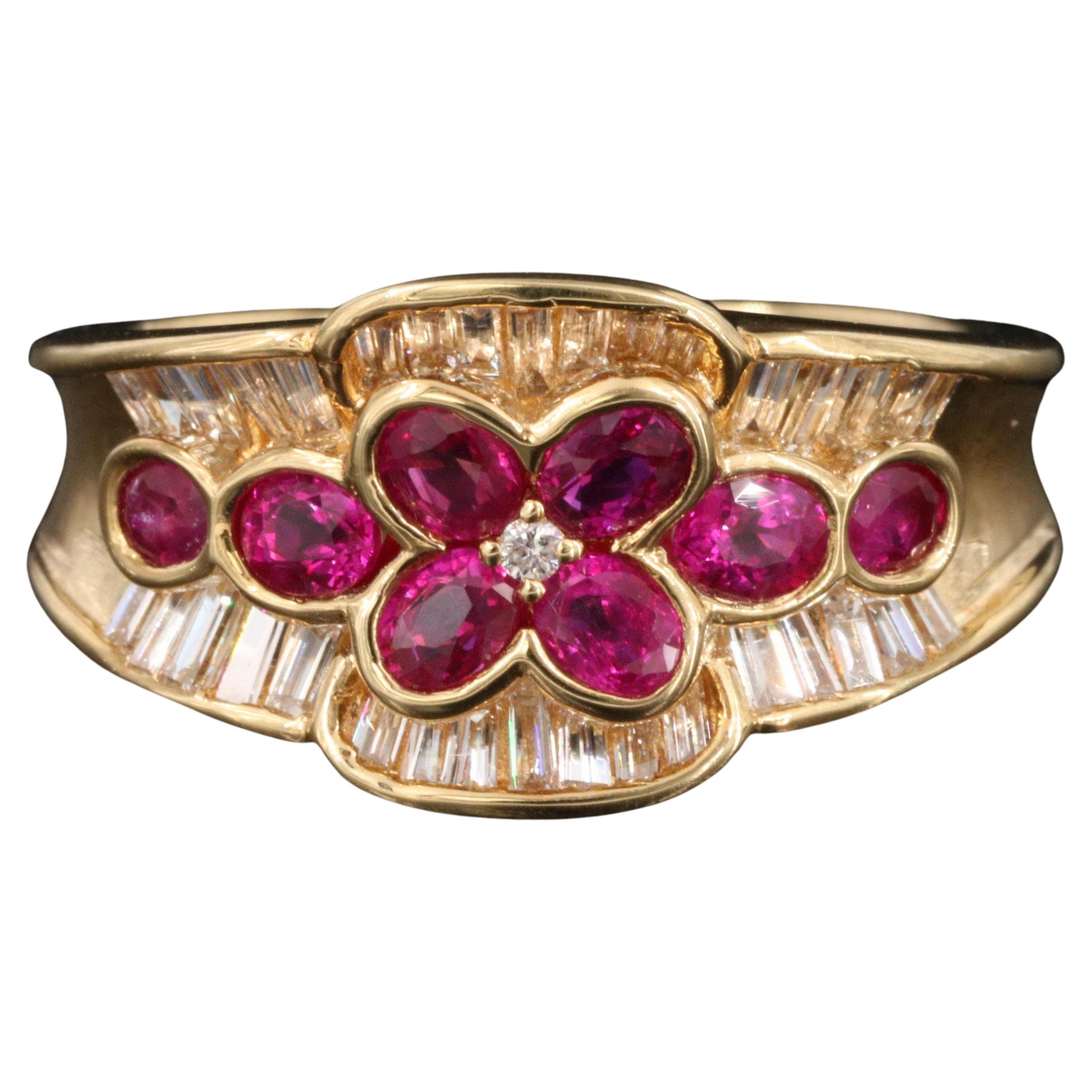 GIA Certified Ruby Diamond Serpentine Gold Ring For Sale at 1stDibs