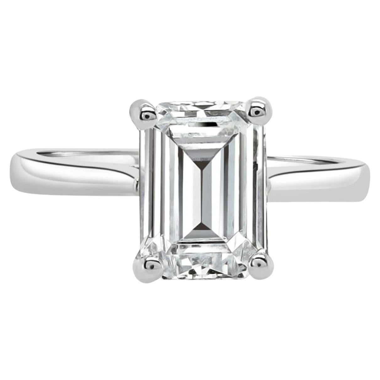 GIA Certified 2.01ct Princess Cut Natural Diamond Ring Tiffany Style ...