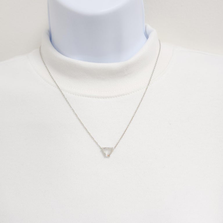 GIA Triangle Rosecut White Diamond Pendant Necklace in Platinum For ...
