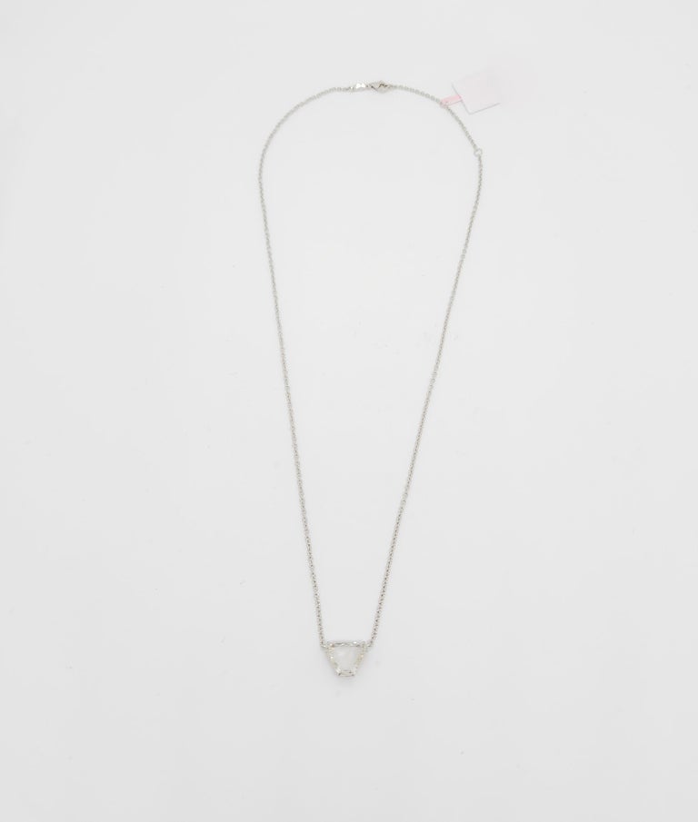 GIA Triangle Rosecut White Diamond Pendant Necklace in Platinum For ...
