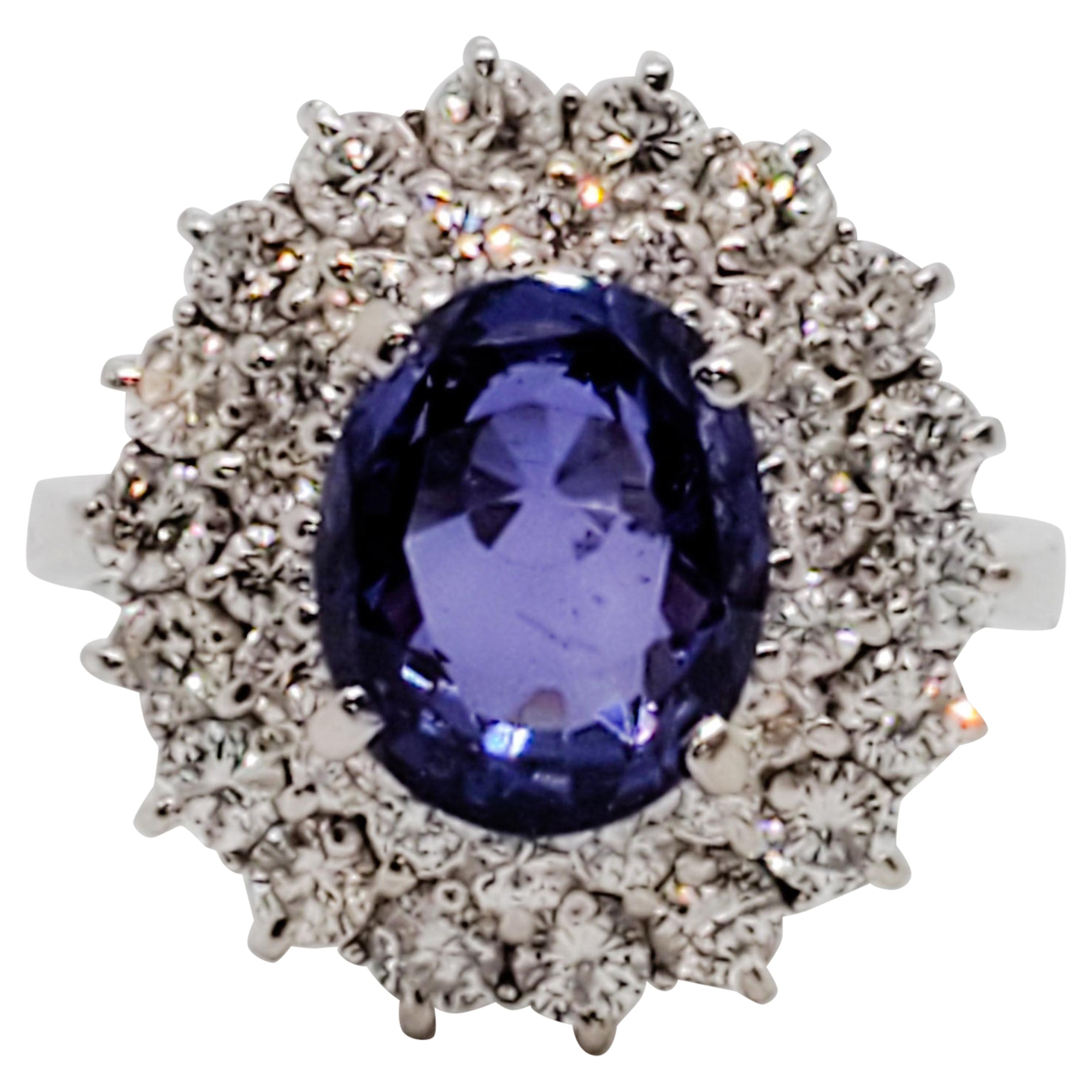 Antique-Style Color-Change Sapphire Diamond Gold Ring at 1stDibs