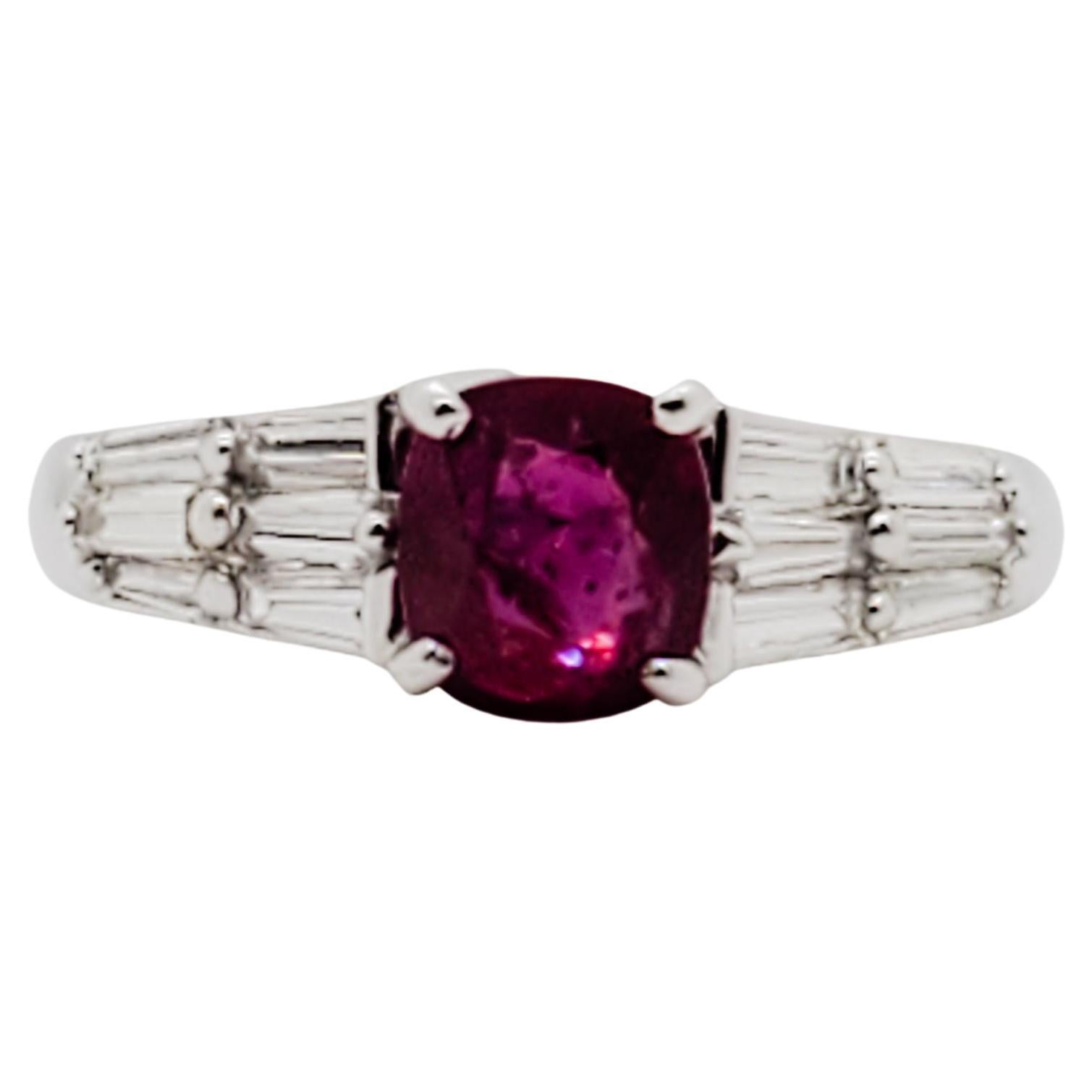 Mozambique Ruby Ring With Diamonds For Sale at 1stDibs