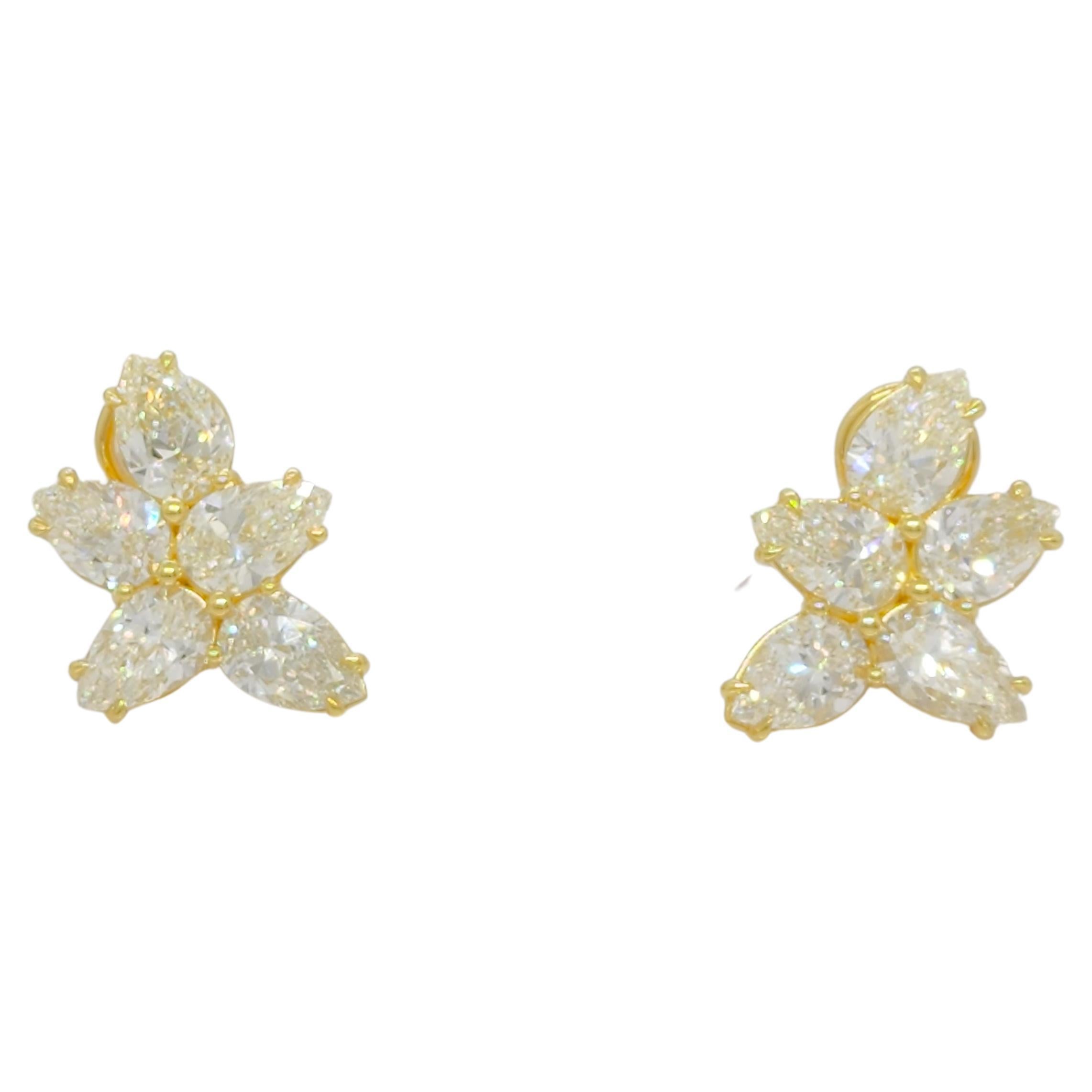 Spectra Fine Jewelry Cluster Earrings with Marquise and Pear-Shape ...