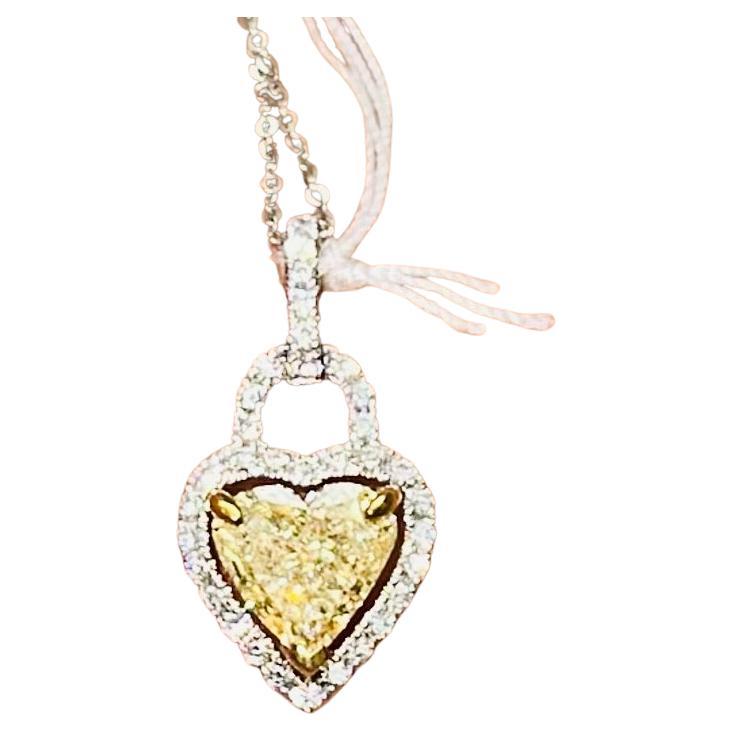 "Radiant Love: The Captivating Yellow Diamond Heart Pendant Necklace ...