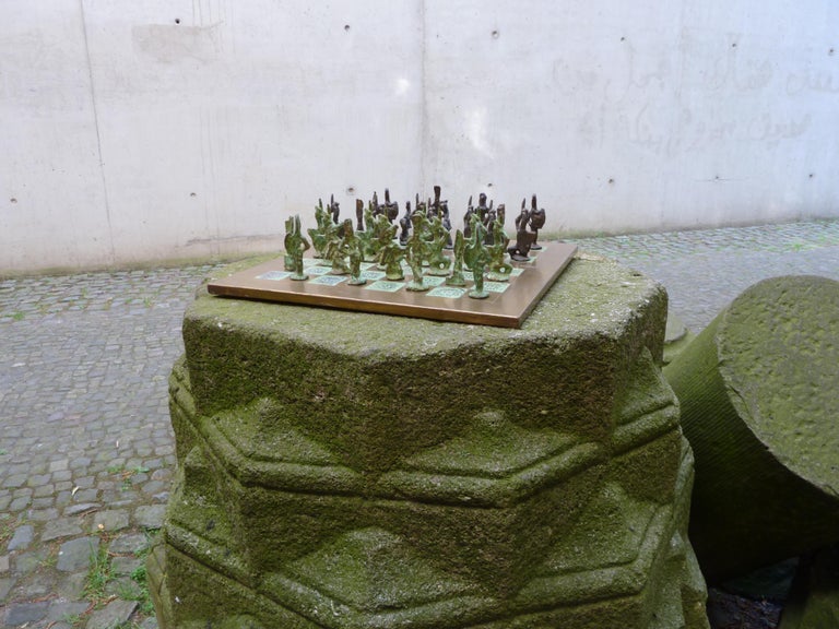 Italian 70s Sculptural Art Brutalist Bronze Chess Set For Sale at ...