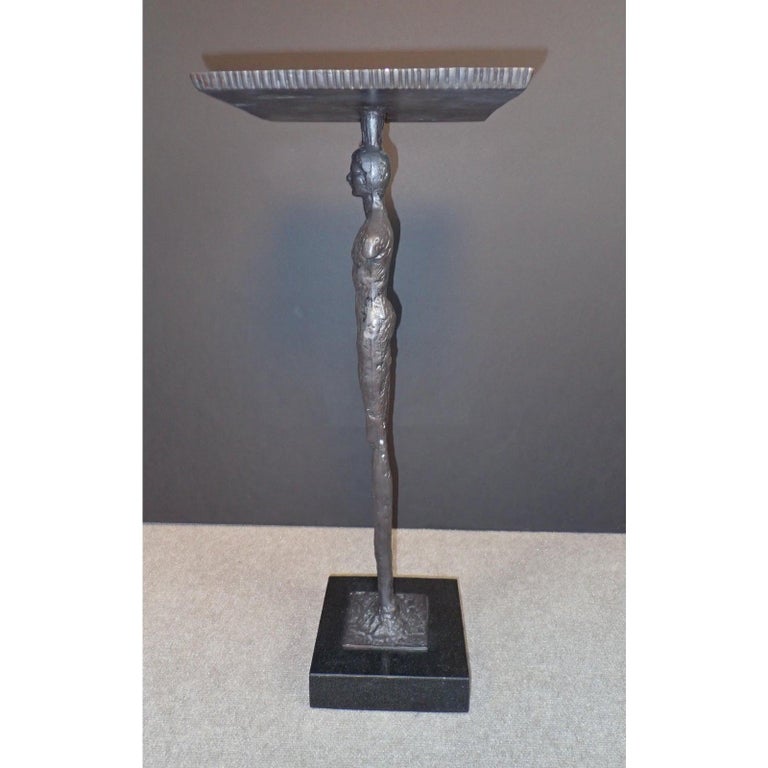 Giacometti Style Bronze Figurative Side Table at 1stDibs