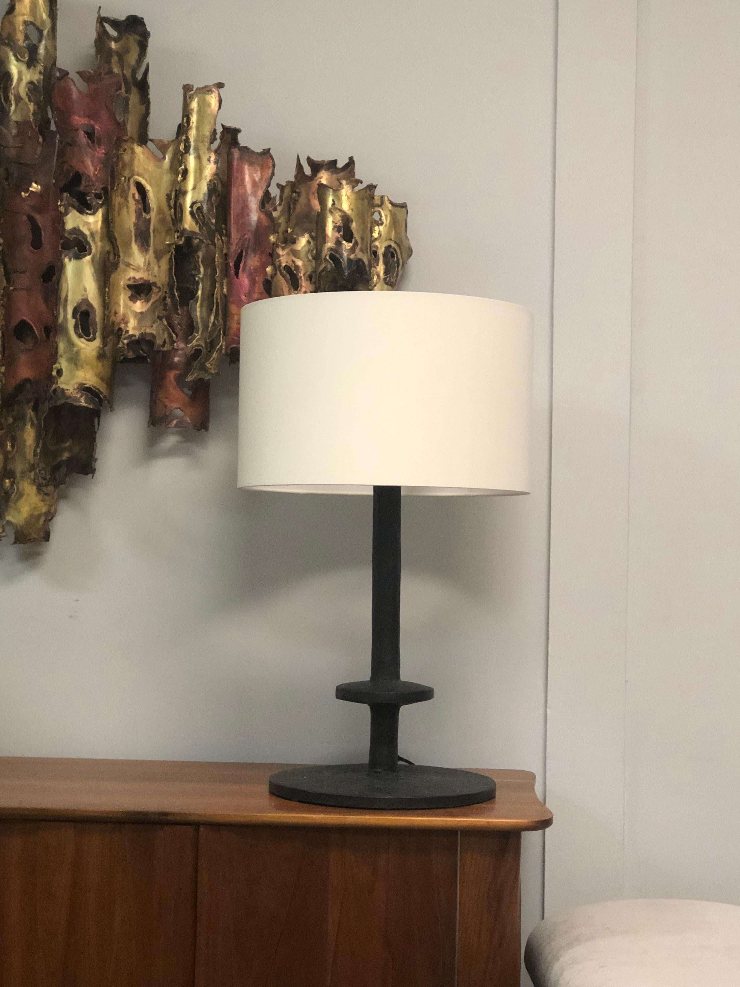 Giacometti Style Bronze Table Lamp by Robert Bray and Michael Schaible ...