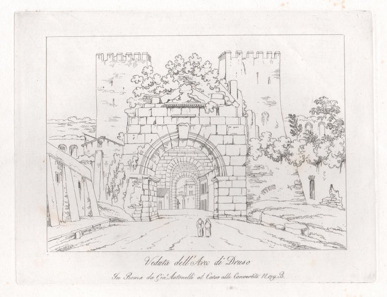 Giacomo Antonelli (publisher/printer) - Arch of Drusus, Rome, Italy ...