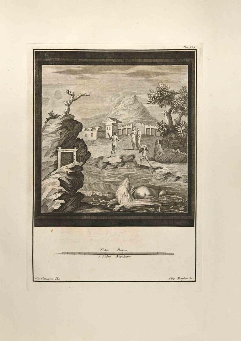 Giacomo Casanova - Ancient Roman Fresco - Etching by Giacomo Casanova ...