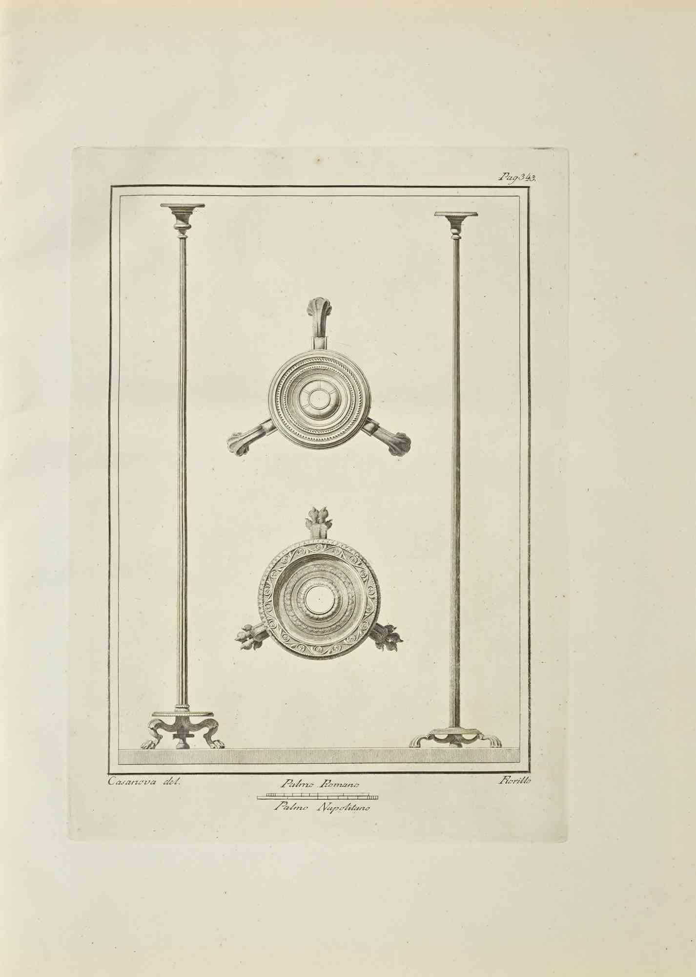 Giacomo Casanova - Ancient Roman Fresco Herculaneum - Etching G ...