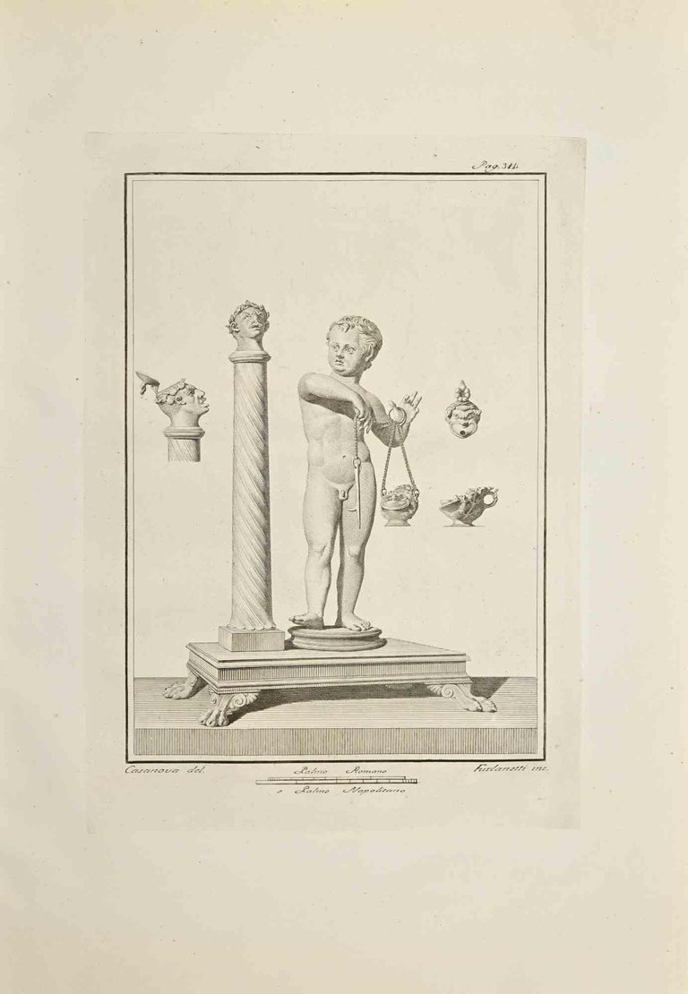 Giacomo Casanova - Ancient Roman Fresco Herculaneum - Original Etching ...