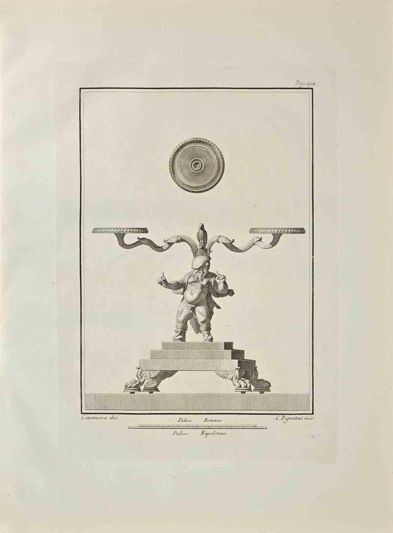 Giacomo Casanova - Ancient Roman Fresco Herculaneum - Original Etching ...