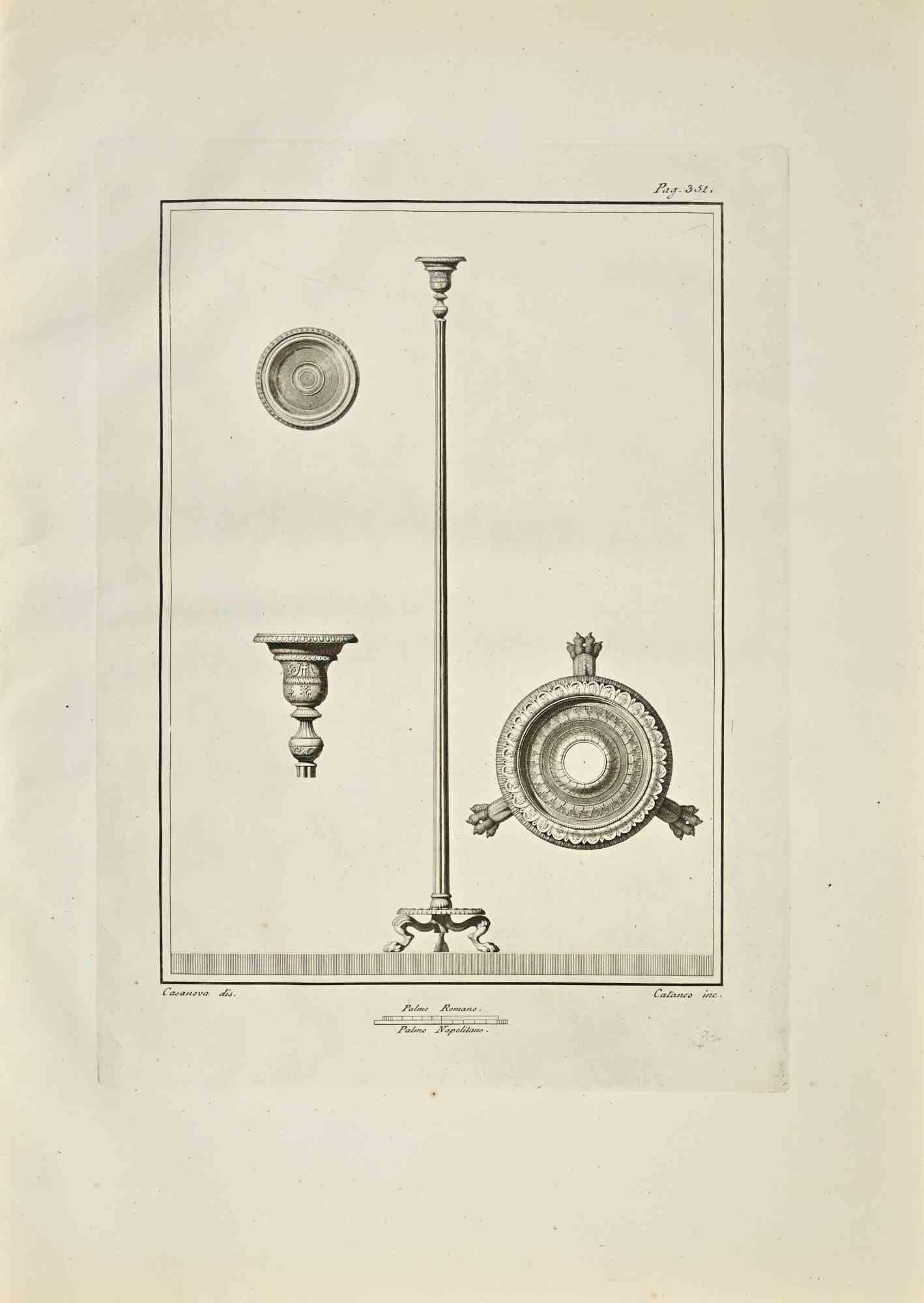 Giacomo Casanova - Ancient Roman Fresco Herculaneum - Original Etching ...