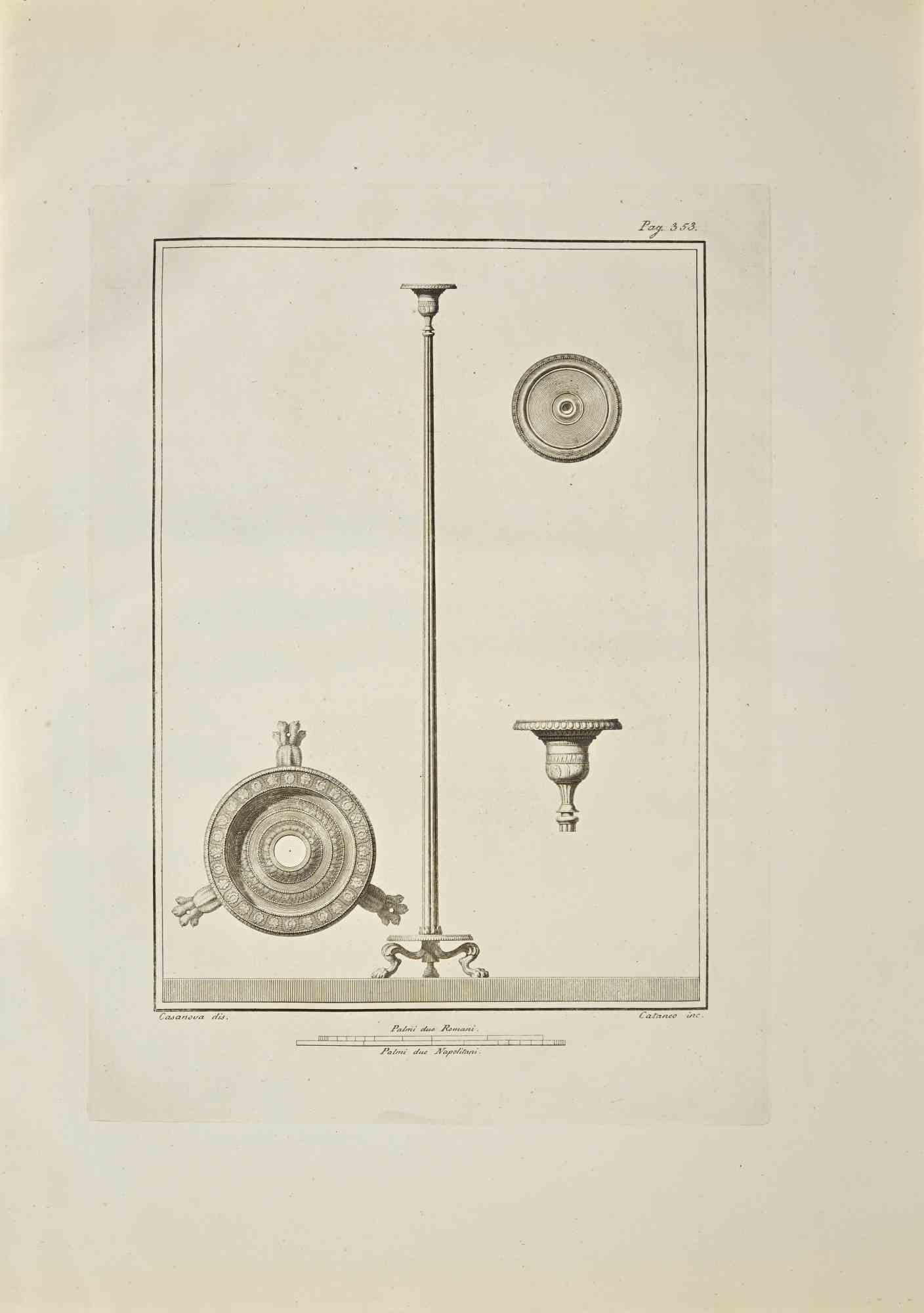 Giacomo Casanova - Ancient Roman Fresco Herculaneum - Etching G ...