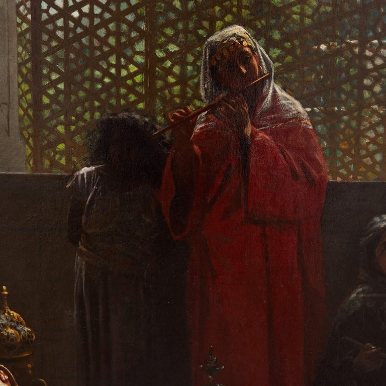 Giacomo Mantegazza - 'An idle evening in the seraglio', antique ...