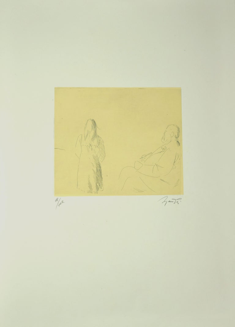 Giacomo Manzú - Painter and Model - Original Etching by Giacomo Manzù ...