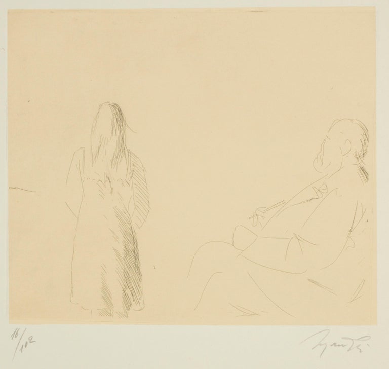 Giacomo Manzú - Painter and Model - Original Etching by Giacomo Manzù ...