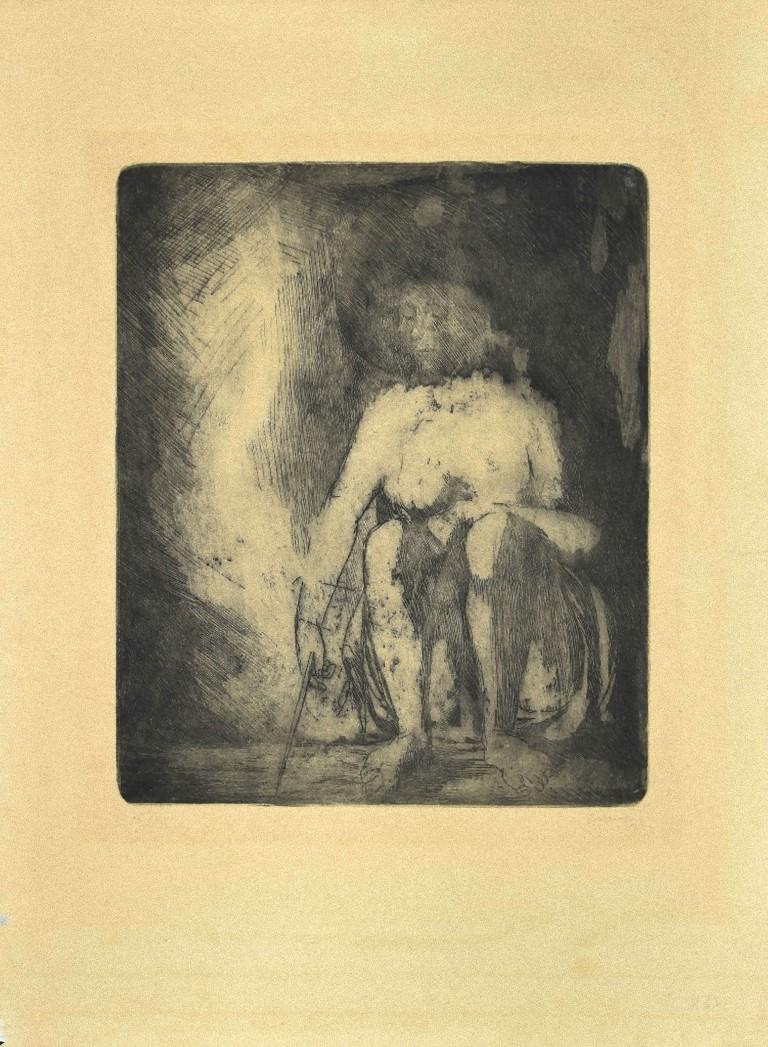 Giacomo Manzú - The Fisherwoman - Etching by Giacomo Manzù - 1960s For ...