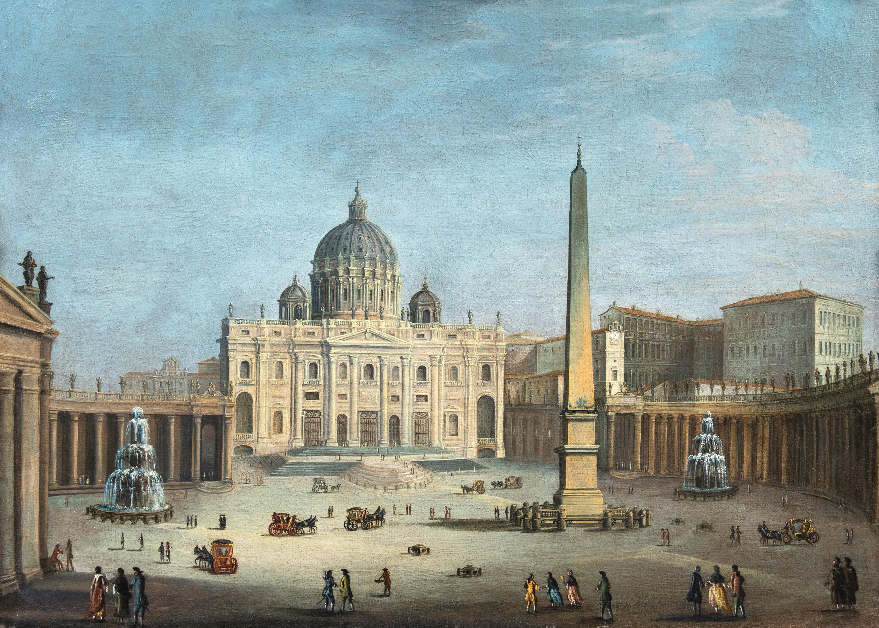 Giacomo Van Lint (Roman master) - 18th century Rome view painting - St ...