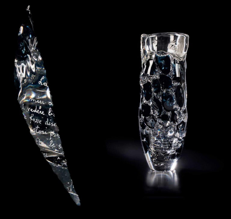 Giampaolo Seguso," La Pesca" Vase, One of a Kind Murano Glass Art Works ...