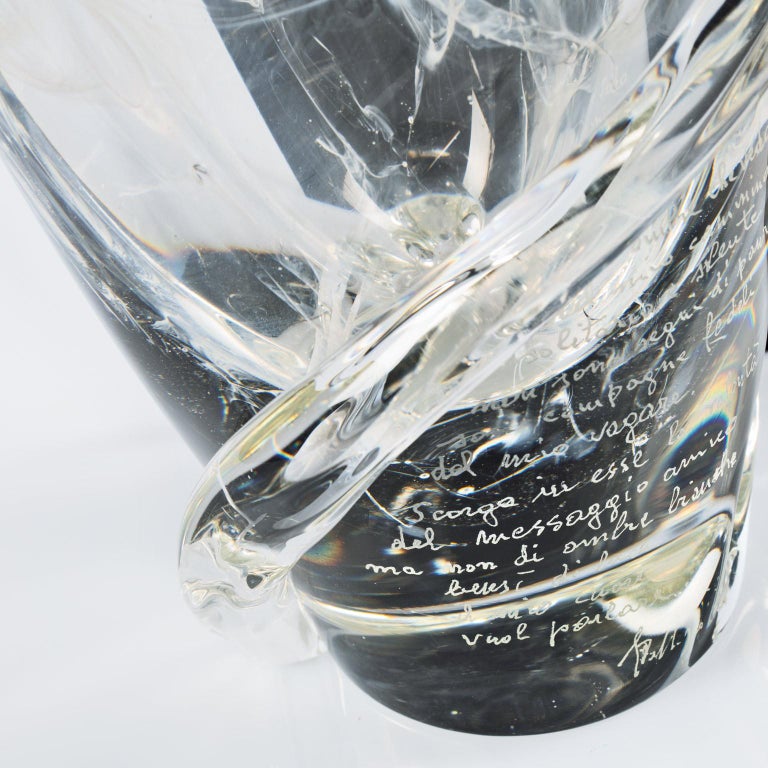 Giampaolo Seguso, "The shadows" Vase, One of a Kind Murano Glass Art ...
