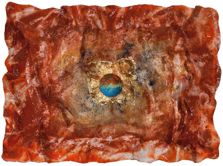 Gian Berto Vanni - Peinture rouge « Spelea II » tridimensionnelle en ...