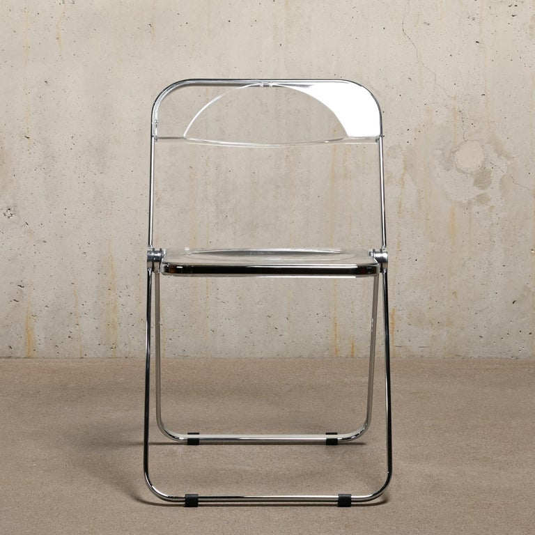 Giancarlo Piretti Plia Folding Chair in Lucite and Chrome for Castelli ...