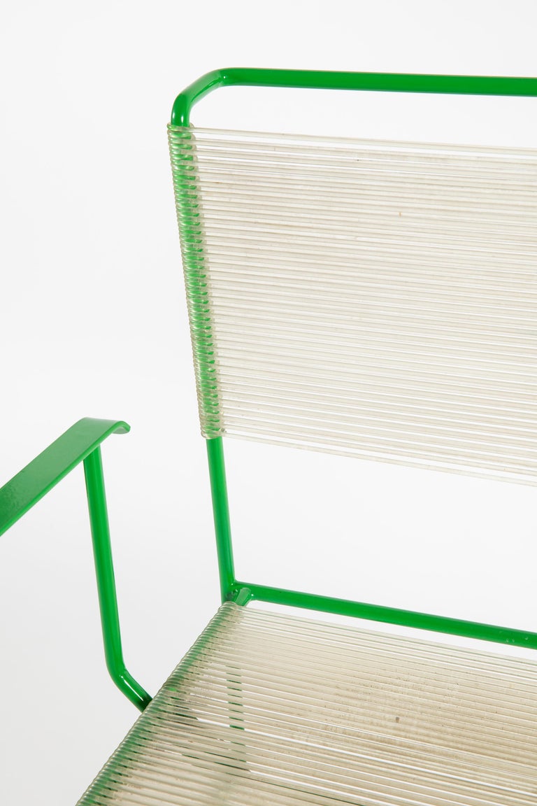 Giandomenico Belotti Set of 4 Green Lacquered Spaghetti Chair for Fly ...
