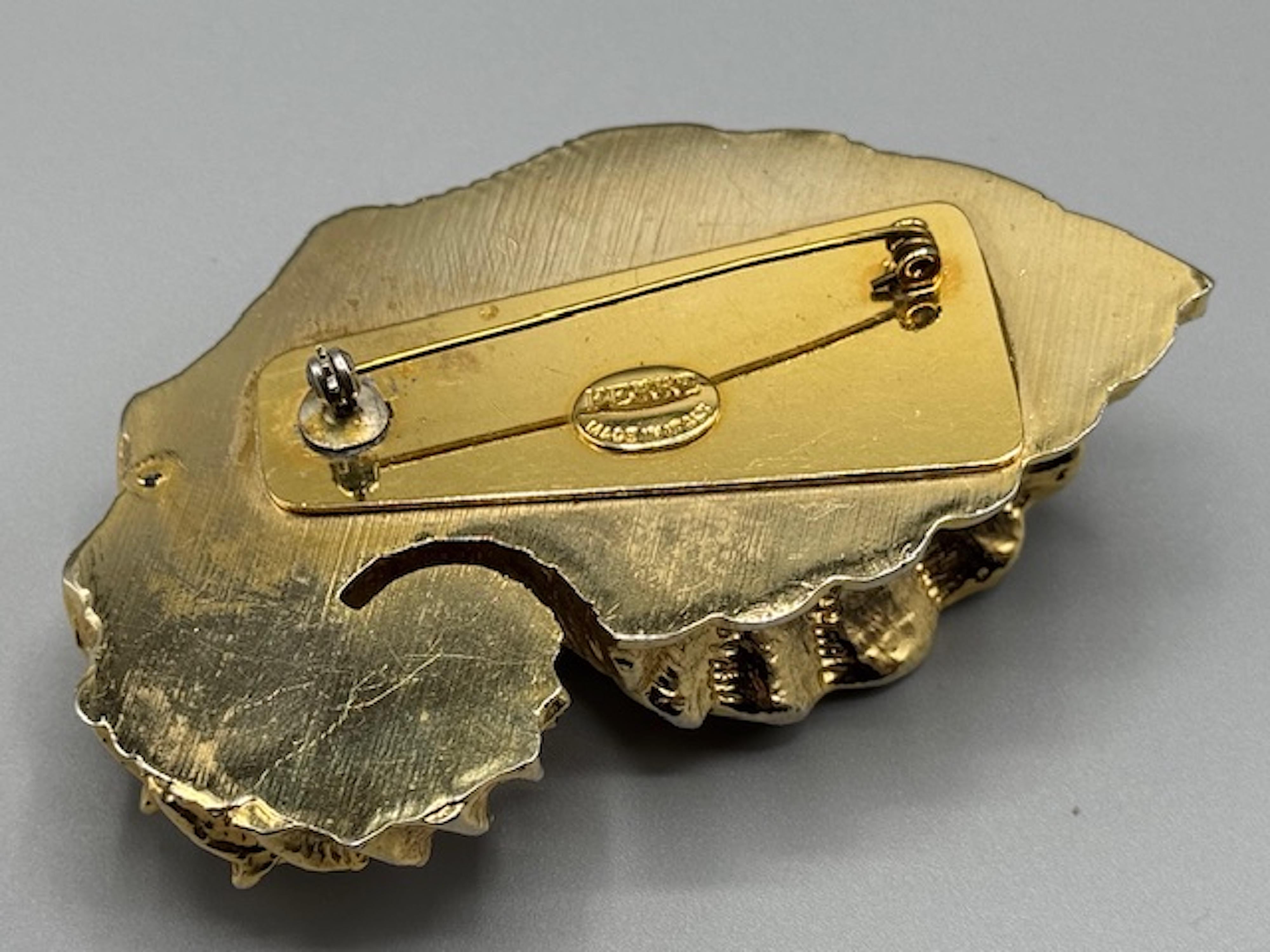 Gianfranco Ferre 1980s Large Nautilus Sea Shell Brooch For Sale at 1stDibs