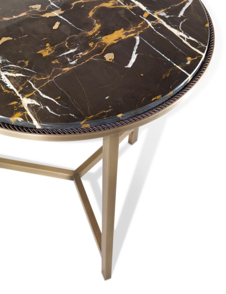 Gianfranco Ferré Home Ascott Side Table in Metal and Marble Top For ...