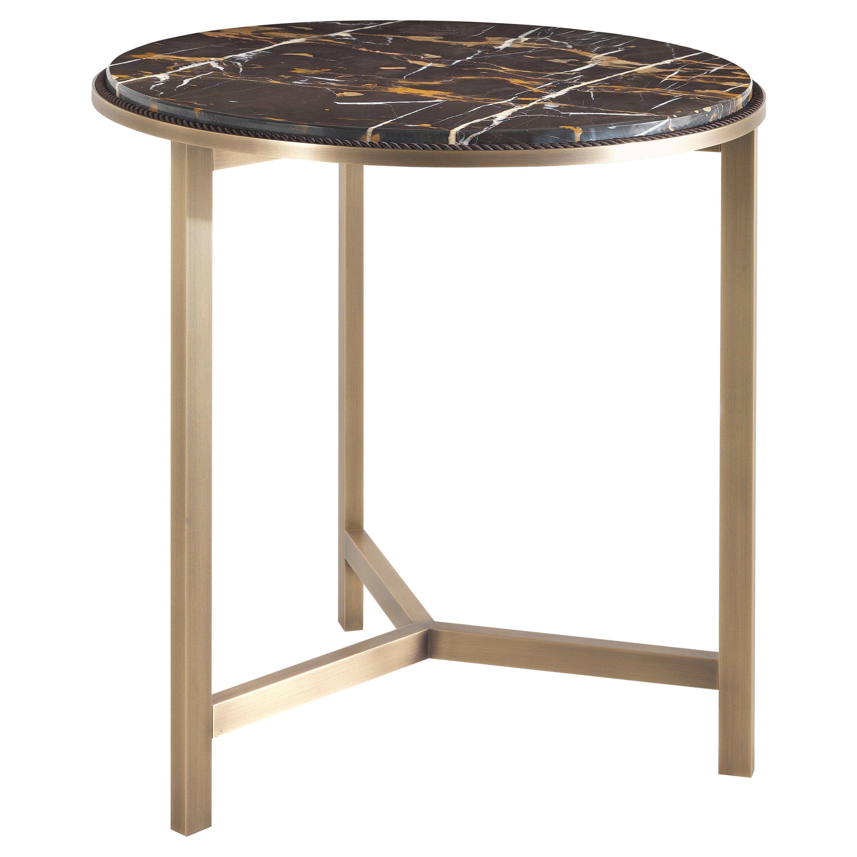 Gianfranco Ferré Home Ascott Side Table in Metal and Marble Top For ...