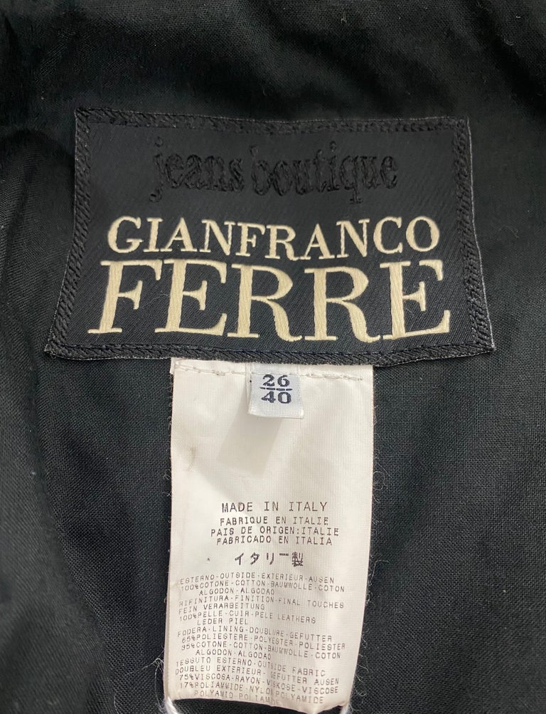 Gianfranco ferré jeans jacket from 2000's aviator style For Sale at 1stDibs