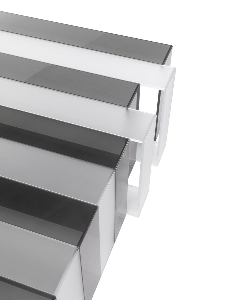 21st Century Jenga Central Table in Smoky Glass by Gianfranco Ferré ...