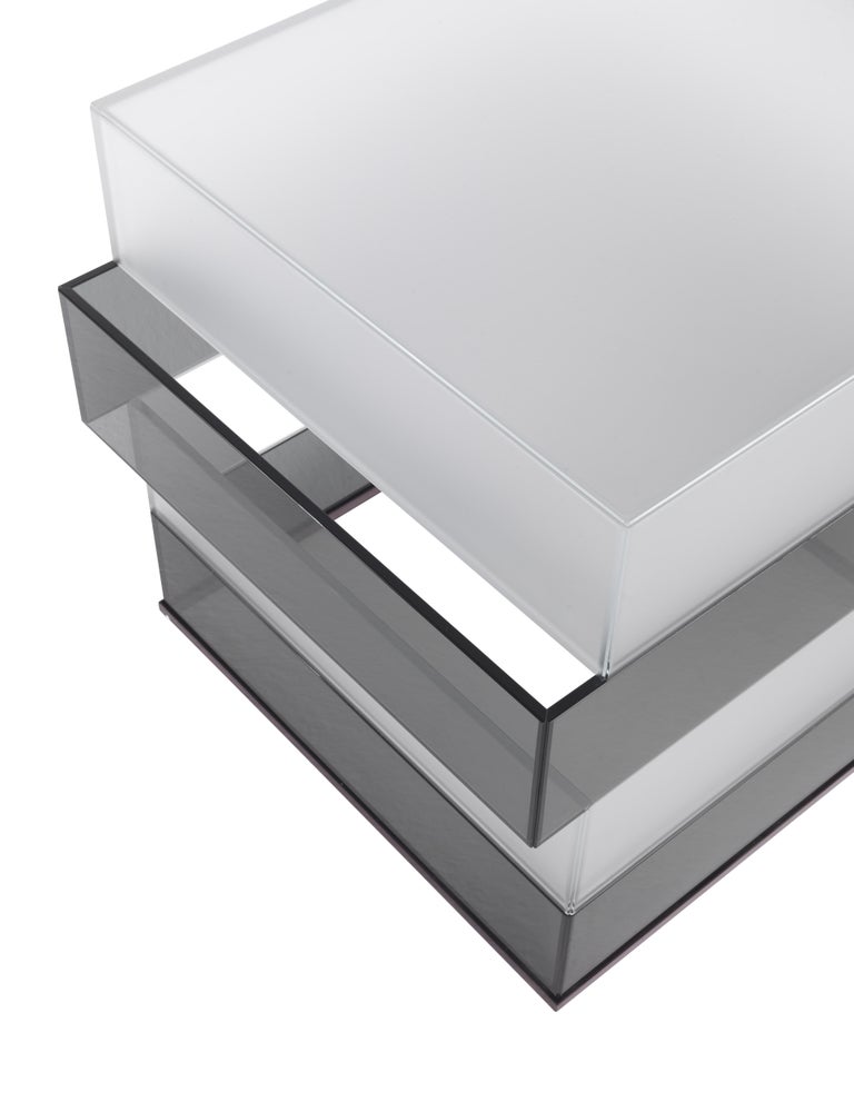 21st Century Jenga Side Table in Smoky Glass by Gianfranco Ferré Home ...