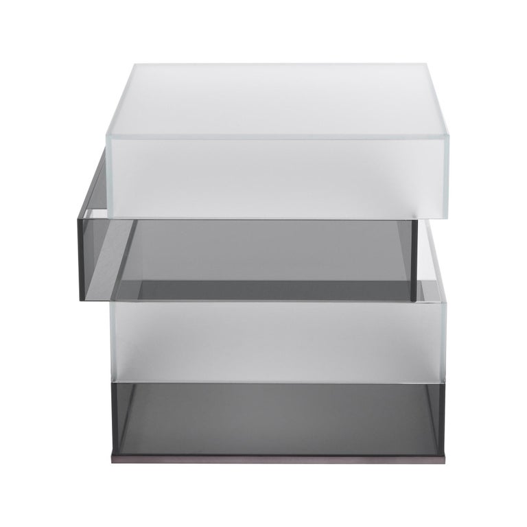 21st Century Jenga Side Table in Smoky Glass by Gianfranco Ferré Home ...