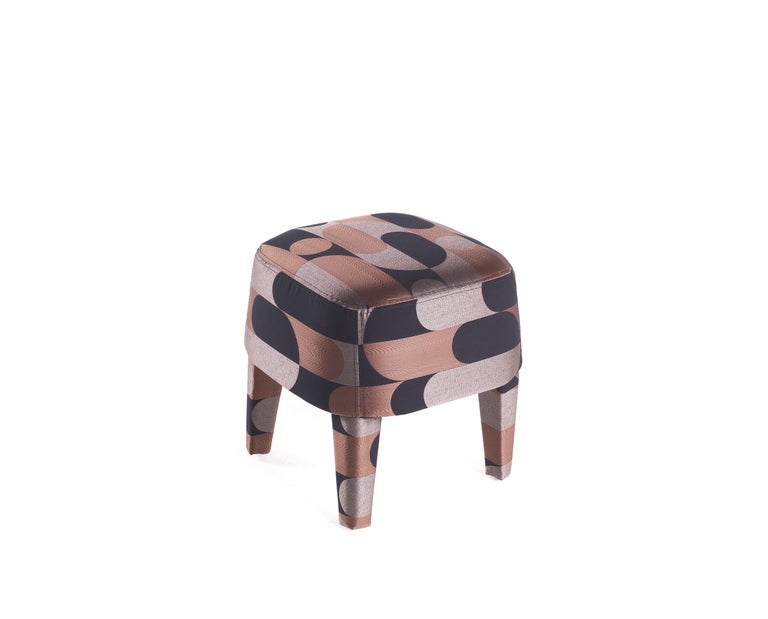 21st Century Mini Pouf in Fifties Pink Jacquard by Gianfranco Ferré ...