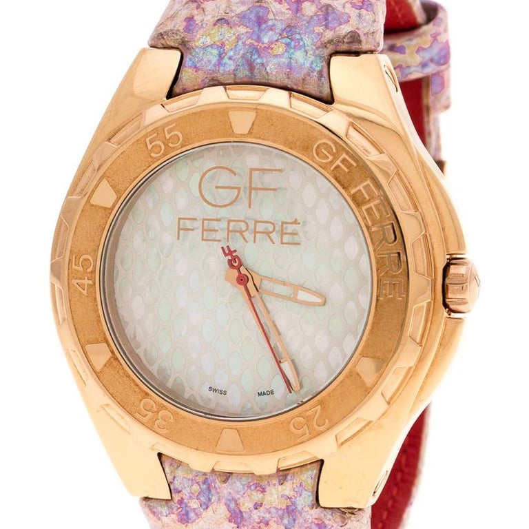Gianfranco Ferre Mother of Pearl Gold-Plated Stainless Steel 9062J ...